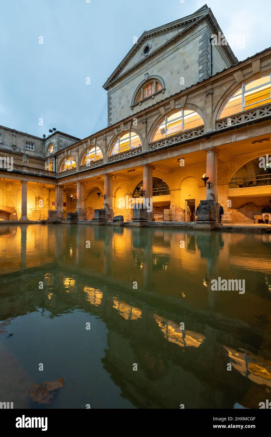 City of Bath, UK. 07-08-2021. Evening sightseeing of restored in ...