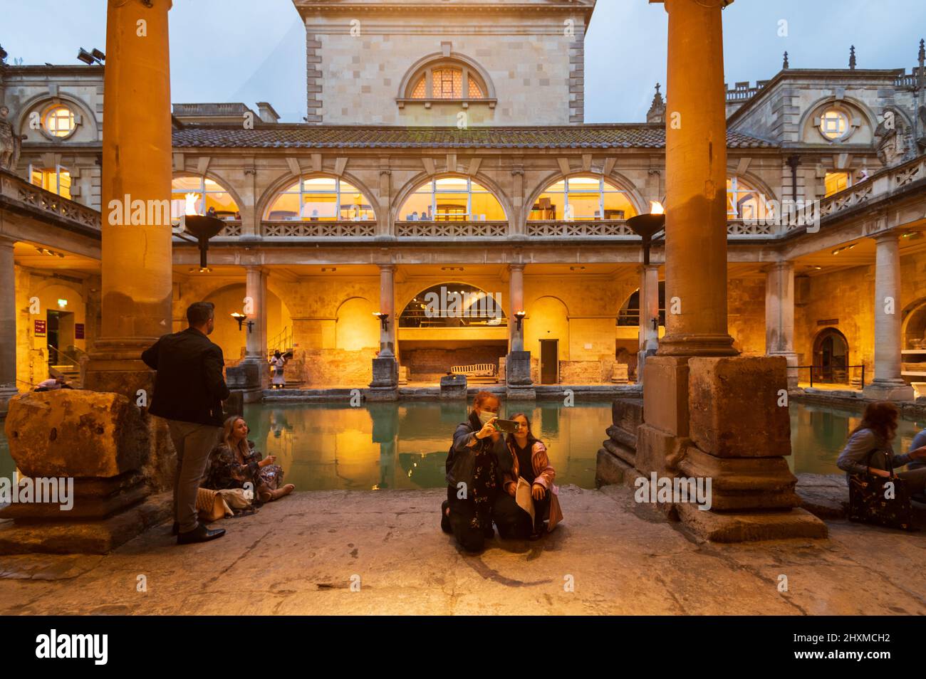 City of Bath, UK. 07-08-2021. Evening sightseeing of restored in ...