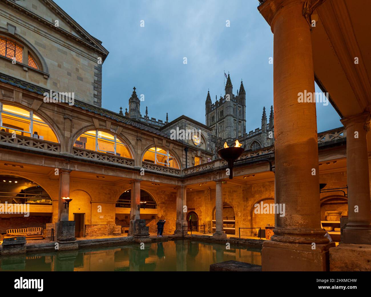 City of Bath, UK. 07-08-2021. Evening sightseeing of restored in ...