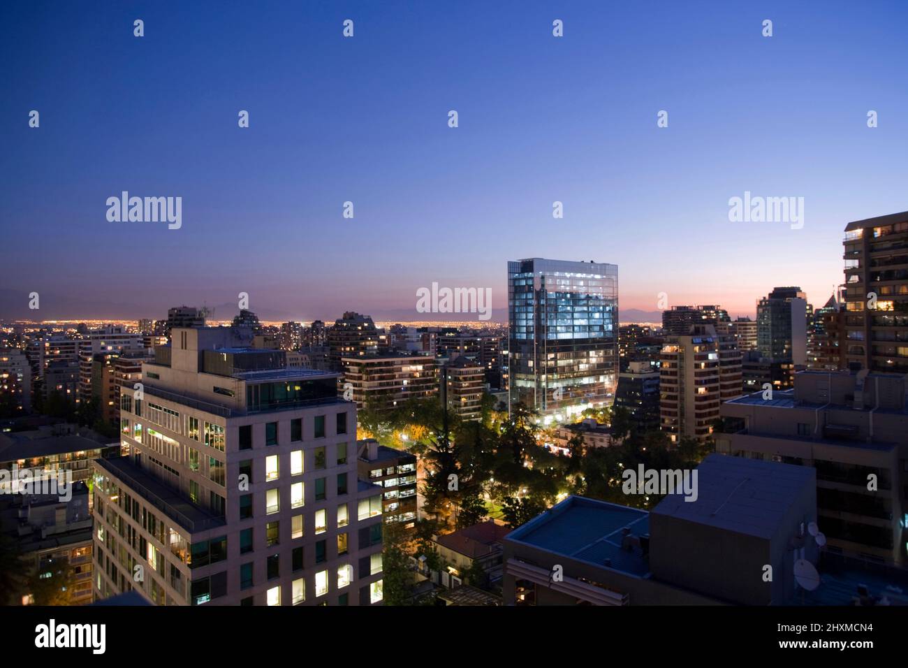 RESIDENTIAL APARTMENT BUILDINGS DOWNTOWN SKYLINE SANTIAGO CHILE Stock ...