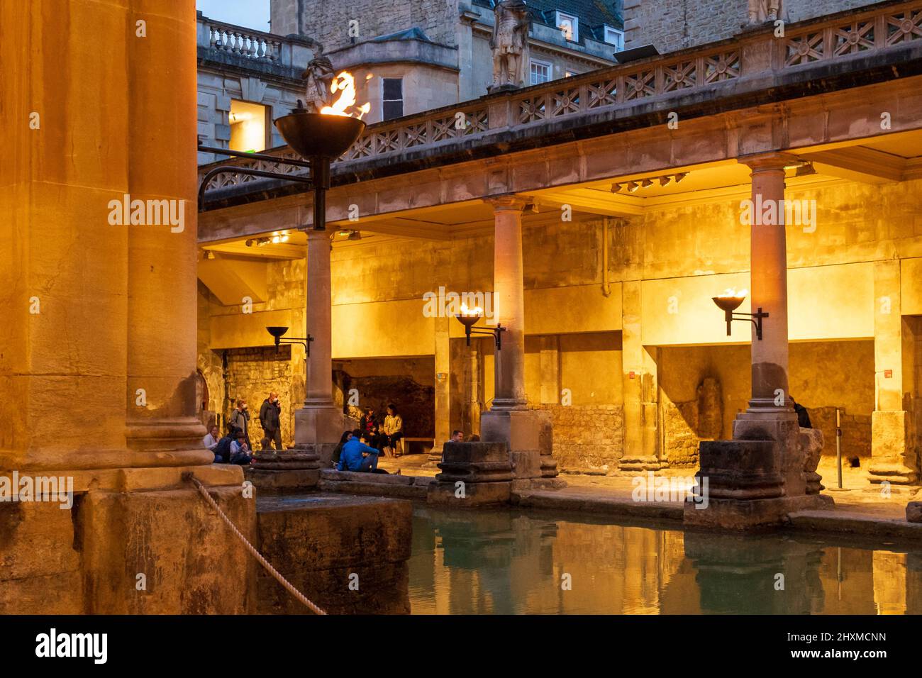 City of Bath, UK. 07-08-2021. Evening sightseeing of restored in ...
