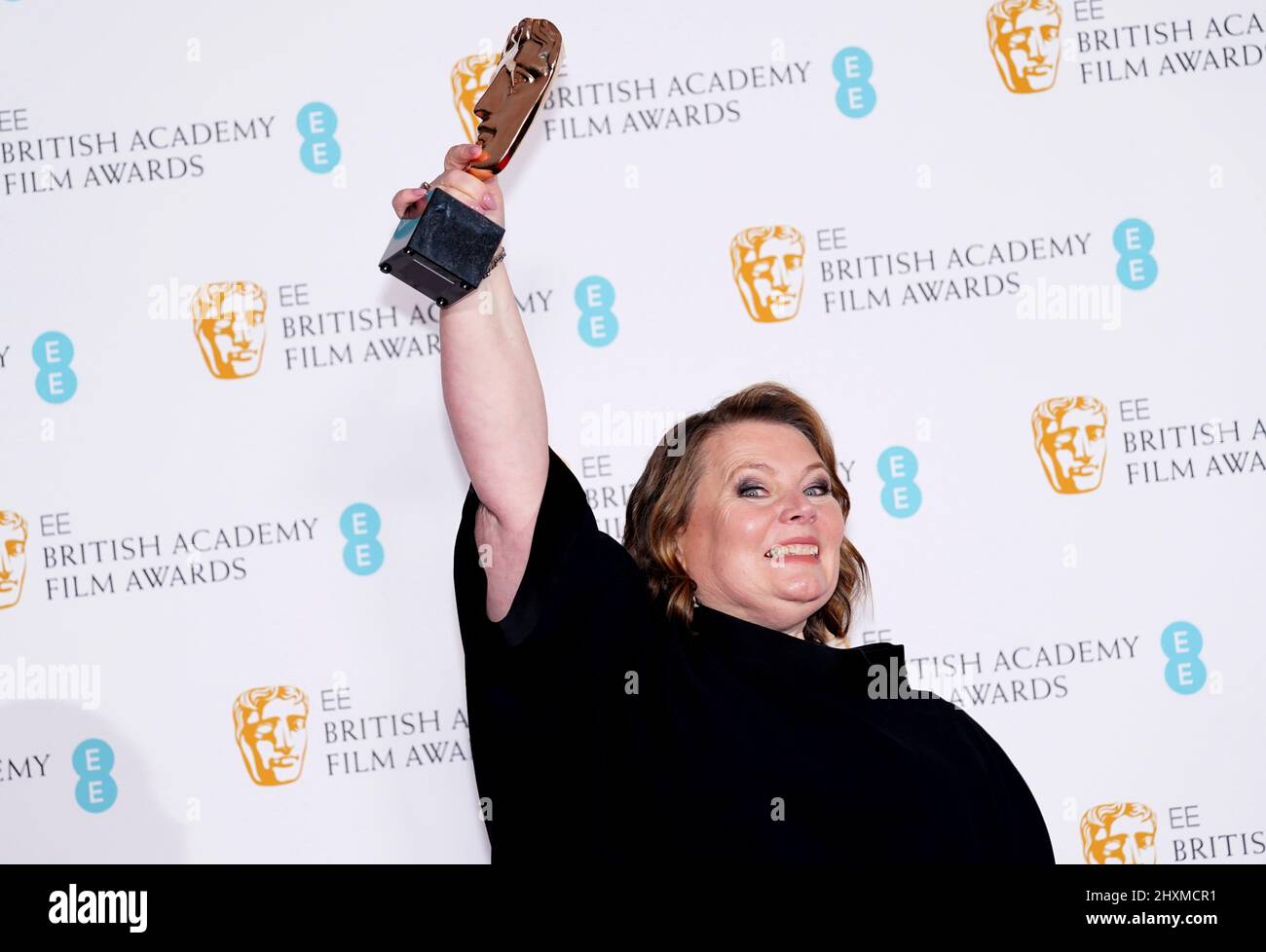 Joanna Scanlan in the press room after winning the Leading Actress ...