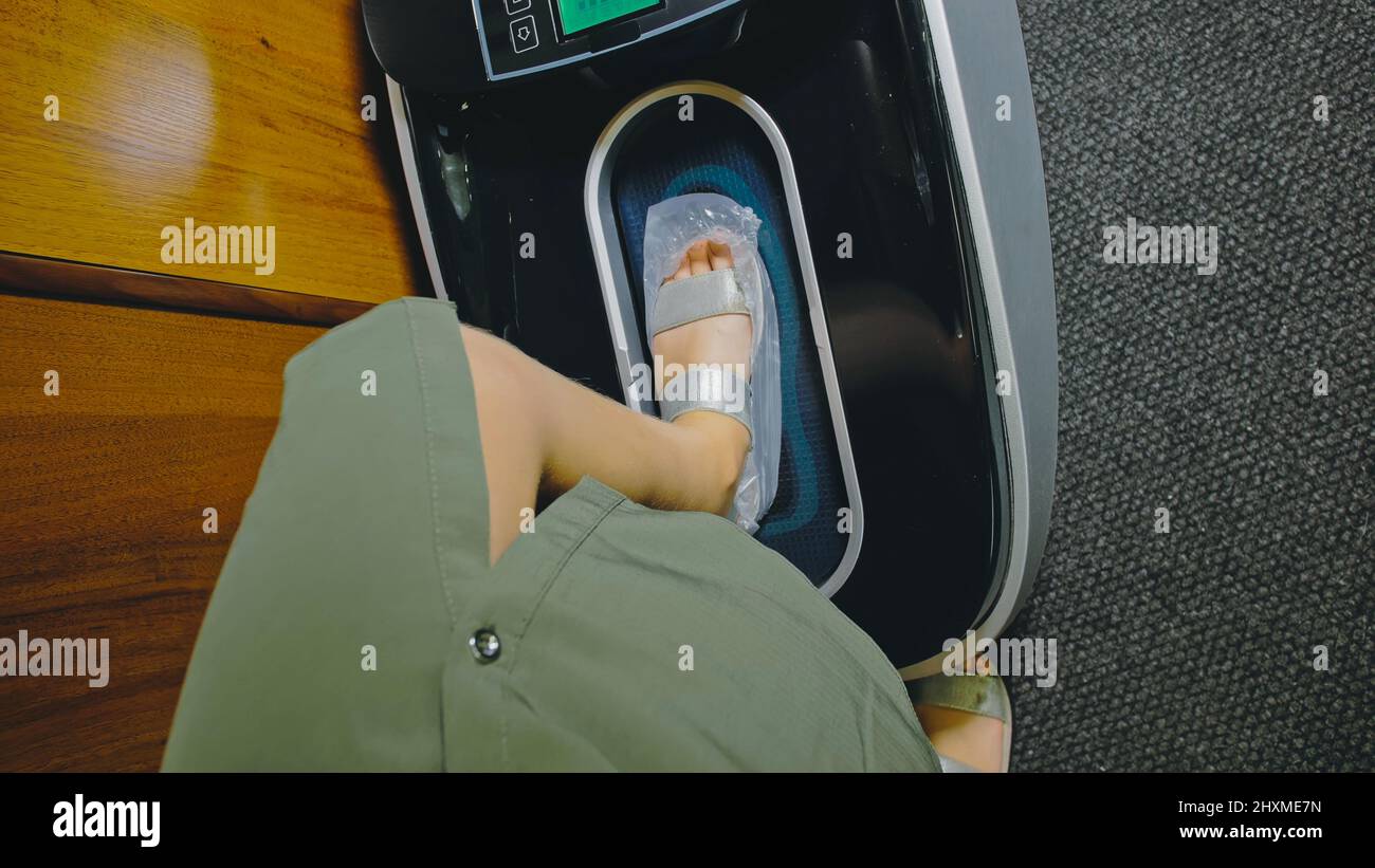 Automatic Thermal Shrinkable Shoe Cover Laminating Machine. Close up ...