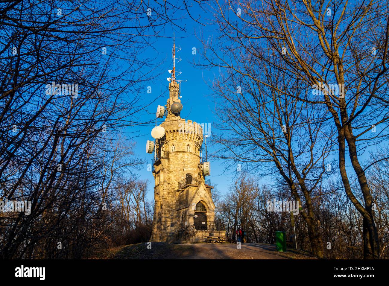 Wien, Vienna: observation tower Habsburgwarte on the mountain ...