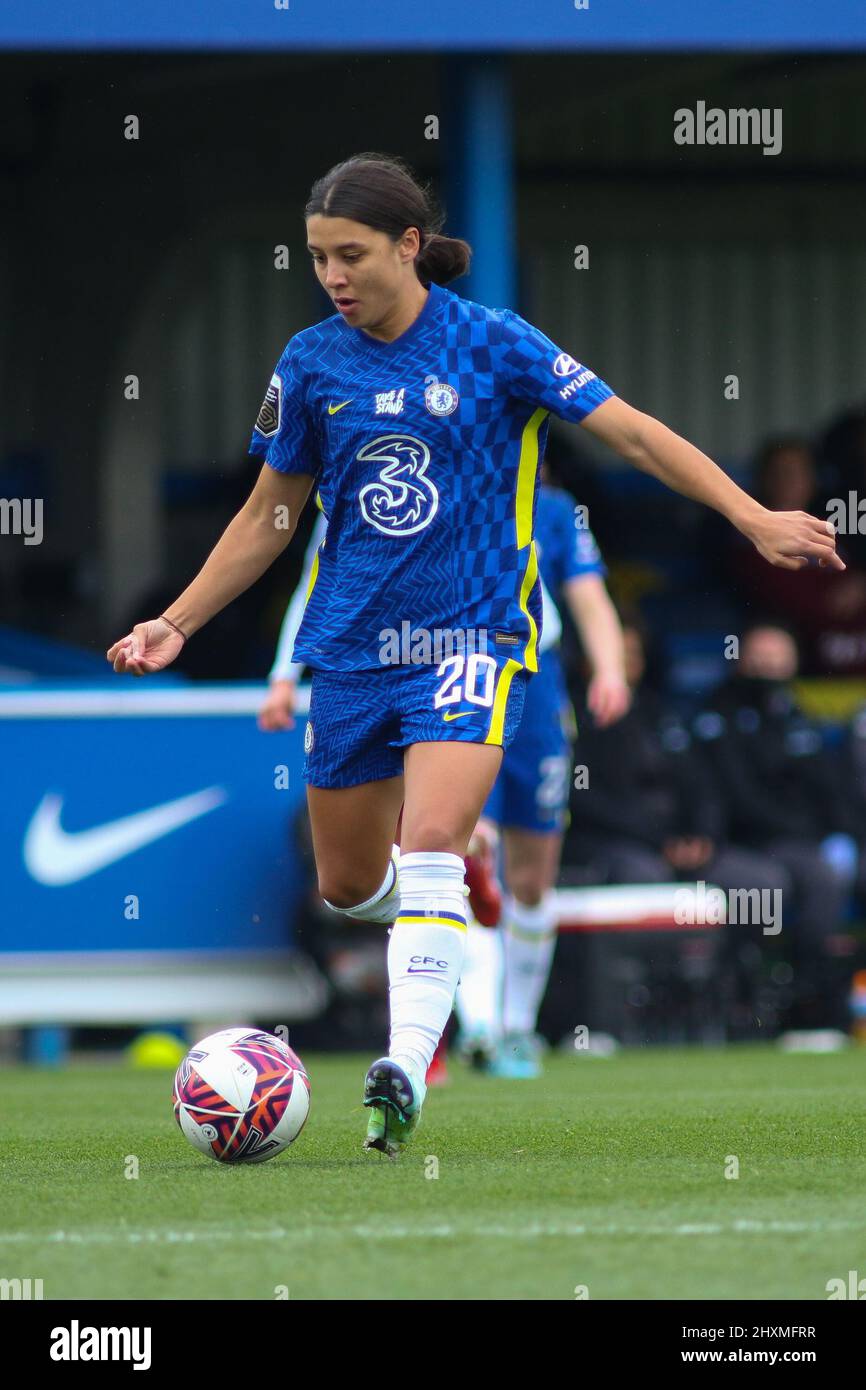 Sam Kerr (#20 Chelsea) scored the winner during the FA Barclays Womens ...