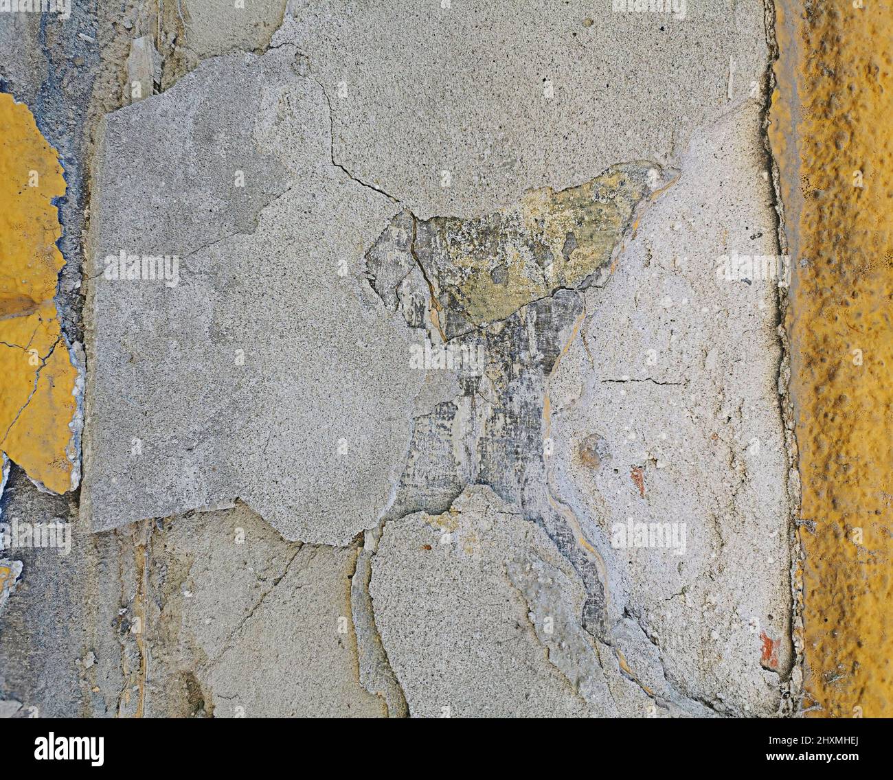 peeling plaster on a painted wall Stock Photo - Alamy