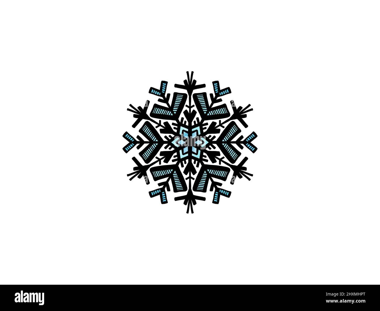 blue pastel colored snowflake illustration Stock Photo - Alamy