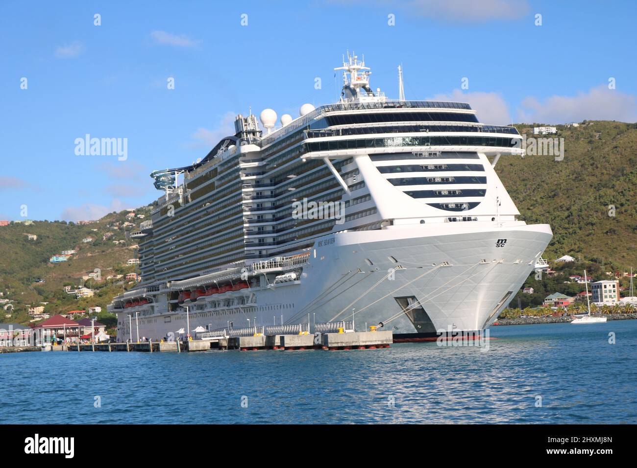 MSC Seaview Cruise ship berthed in the British Virgin Islands in the ...