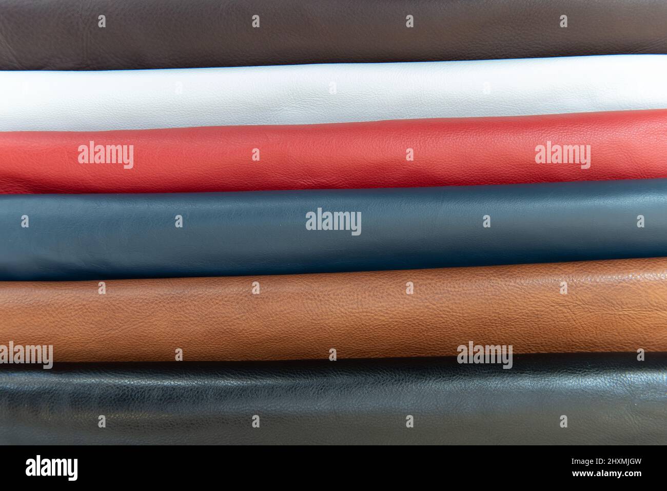 Variety of colors of different leather to choose from Stock Photo - Alamy