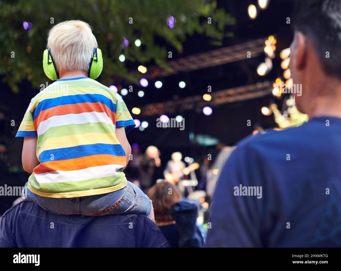 Best seat in the house. Rearview shot of a young boy sitting on his ...