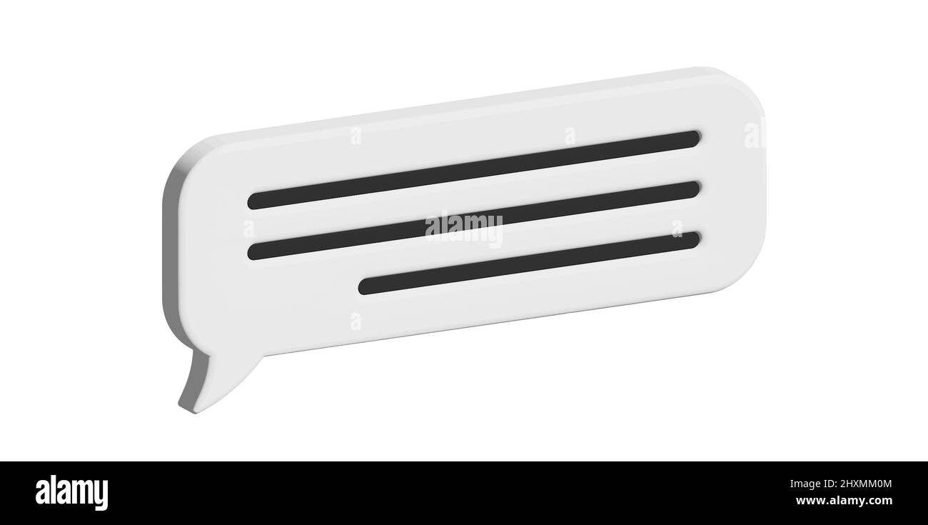 Glossy white speech bubble, dialogue, messenger shape. 3D render vector ...