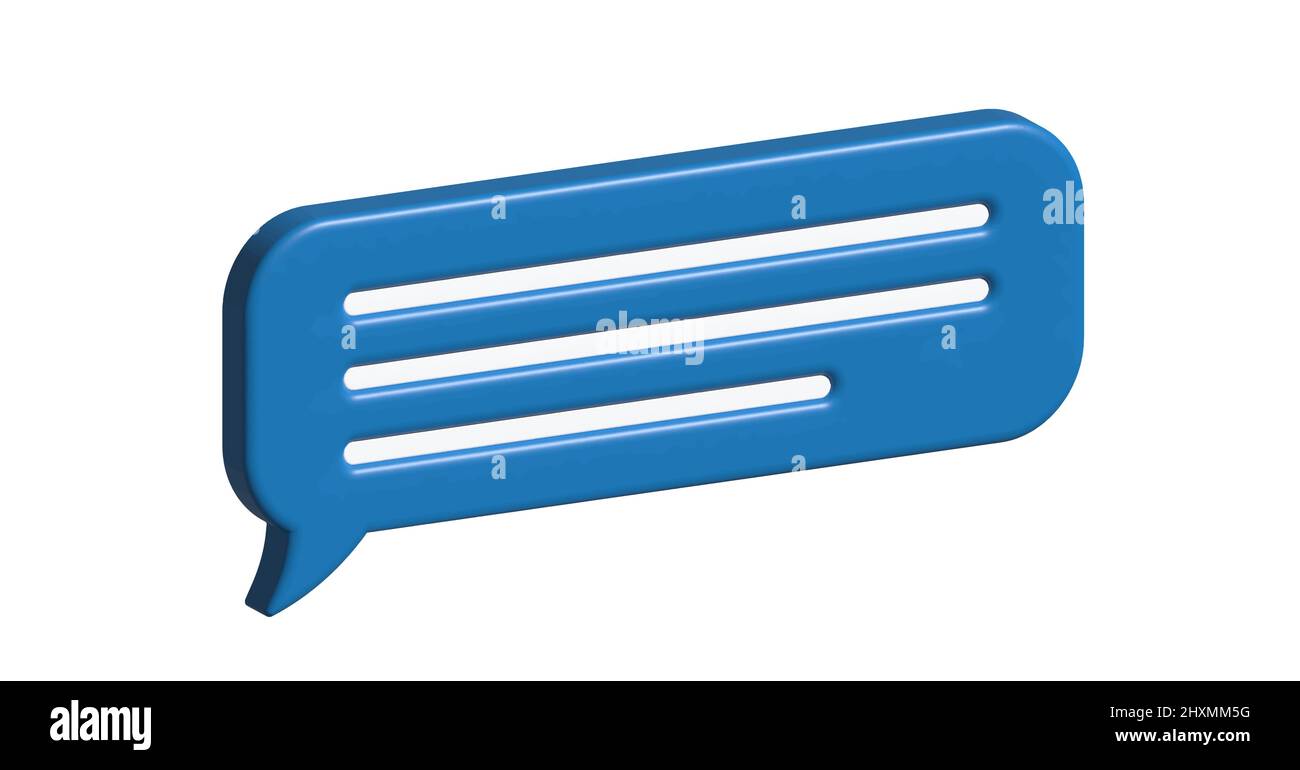 Glossy blue speech bubble, dialogue, messenger shape. 3D render vector ...