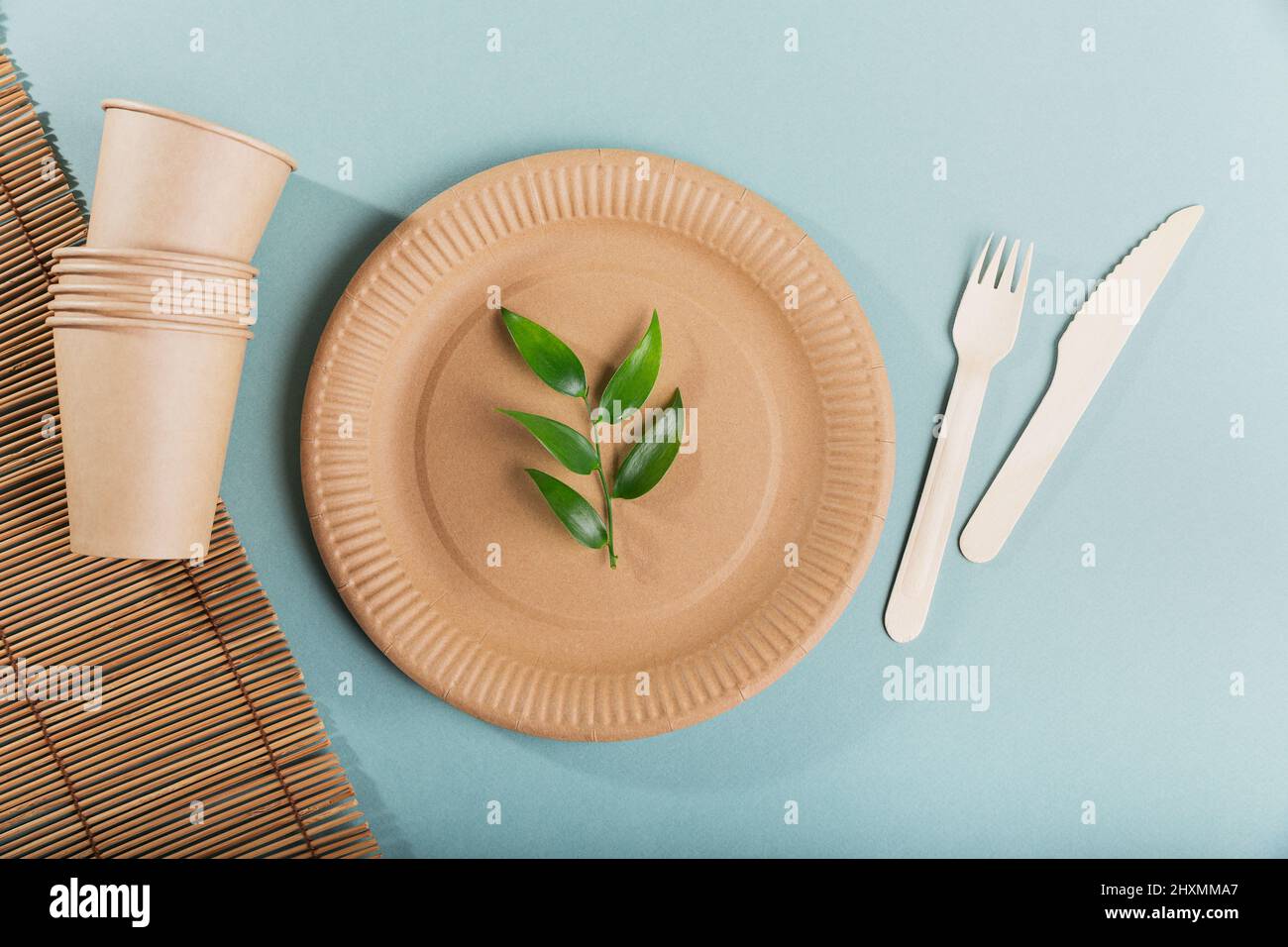 Disposable tableware from natural materials, wooden fork, knife ...