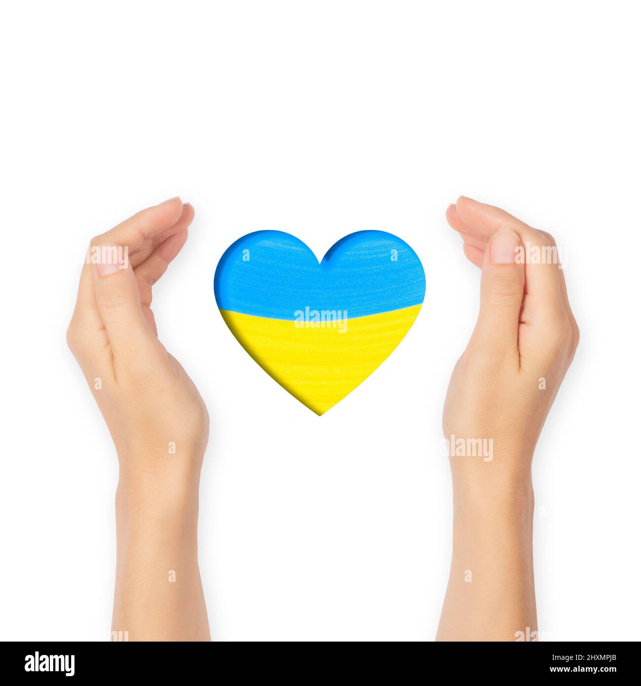 Open heart in colors of ukraine hi-res stock photography and images - Alamy