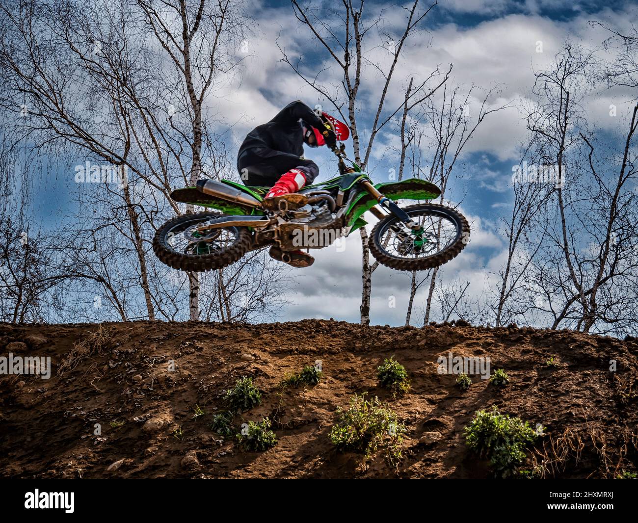 Motocross scene on a trail Stock Photo - Alamy