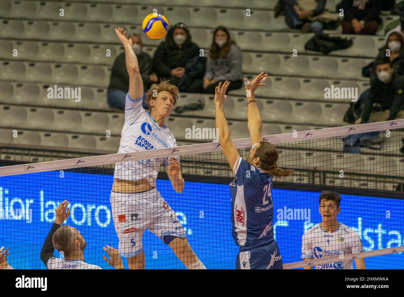 Pala De Andre, Ravenna, Italy, March 13, 2022, Twan Wiltenburg (Cisterna) attack during Consar ...