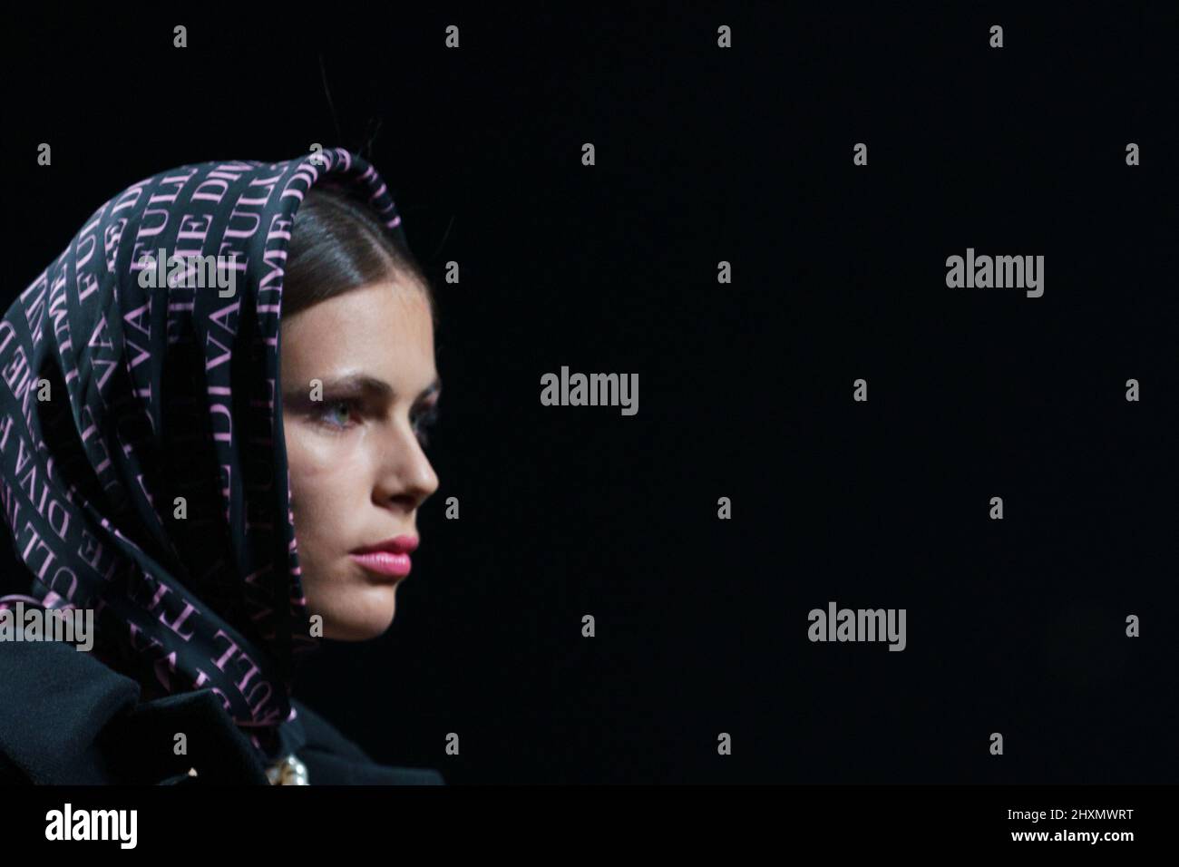 Madrid, Spain. 13th Mar, 2022. A model walks the runway at the Vanda ...