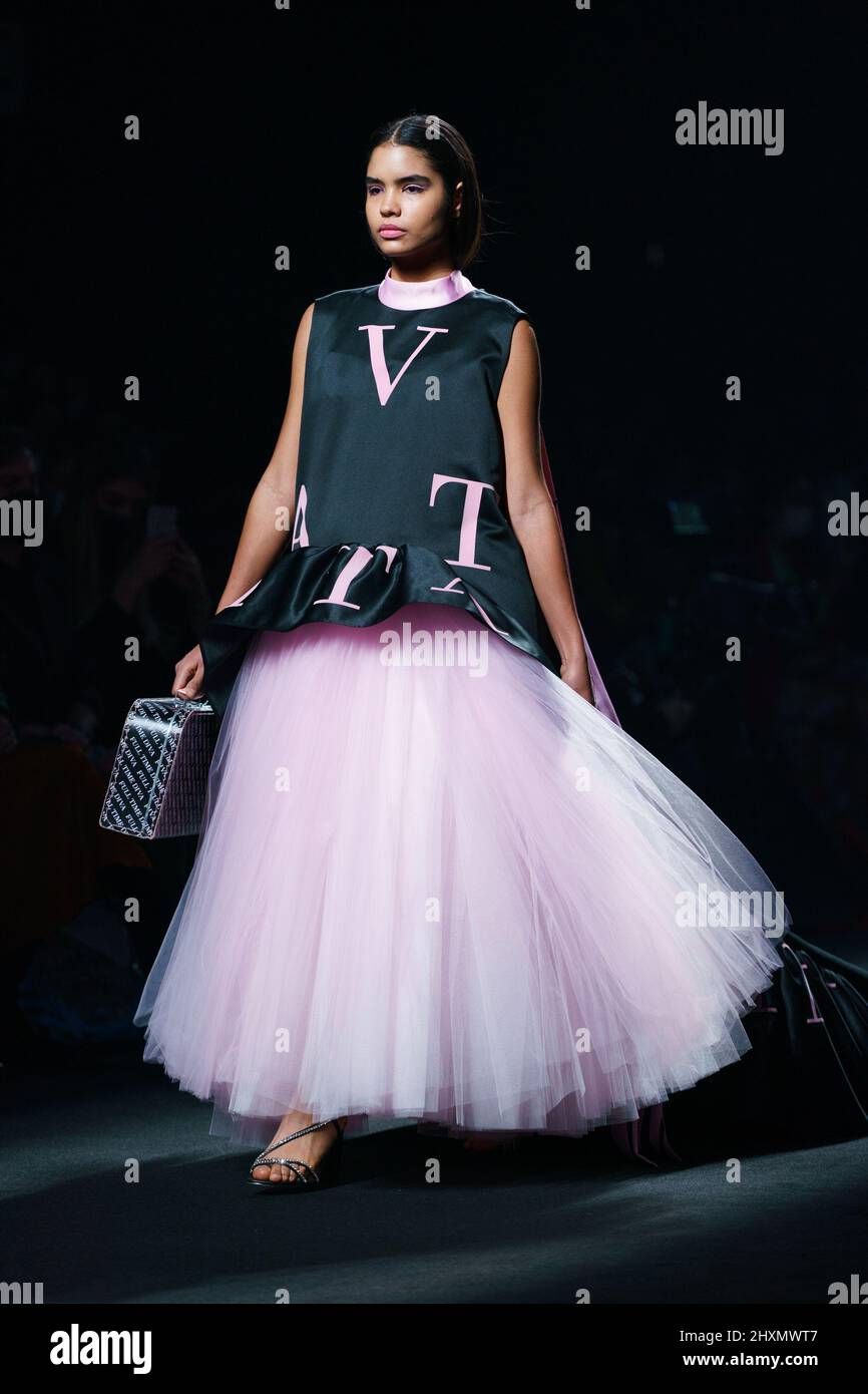 Madrid, Spain. 13th Mar, 2022. A model walks the runway at the Vanda ...