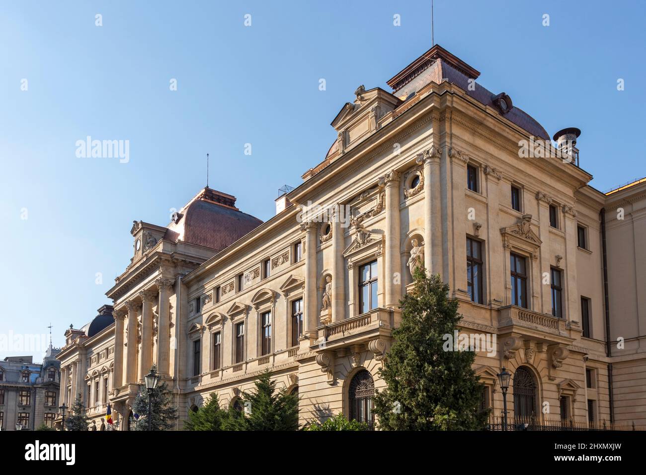 BUCHAREST, ROMANIA - AUGUST 16, 2021: Typical street and building at ...
