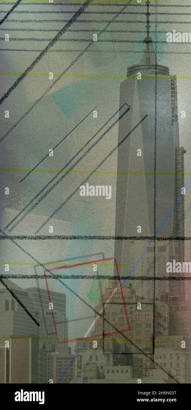 NYC Landscape WTC. 3D rendering Stock Photo - Alamy