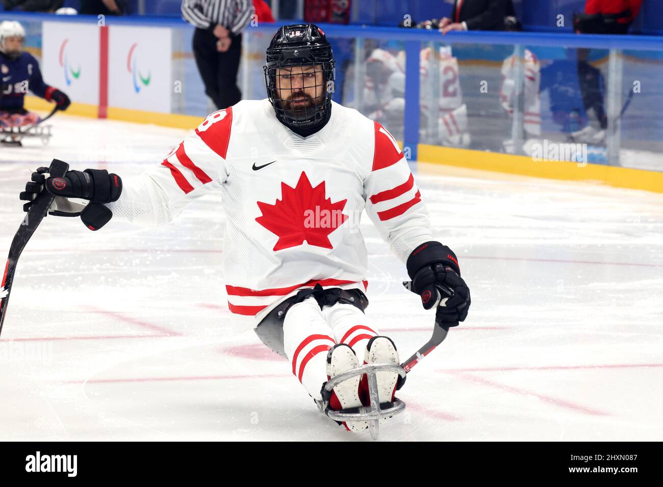 Beijing, China. 13th Mar, 2022. Billy Bridges (CAN) Para Ice Hockey ...