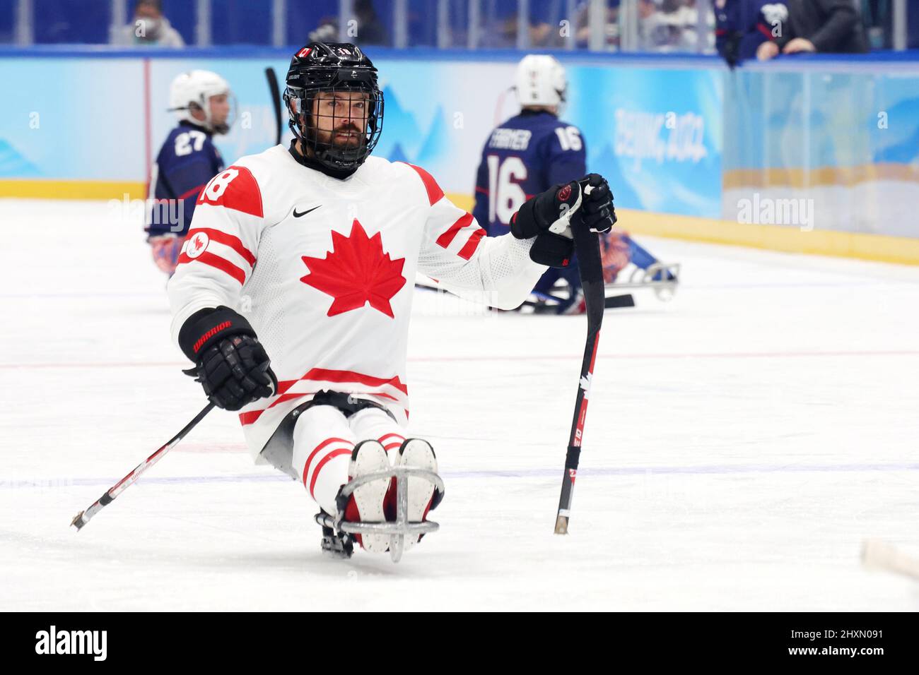 Beijing, China. 13th Mar, 2022. Billy Bridges (CAN) Para Ice Hockey ...