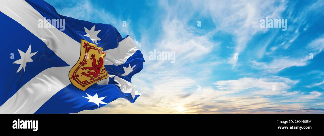 flag of Australian Scottish heritage , Australia at cloudy sky ...