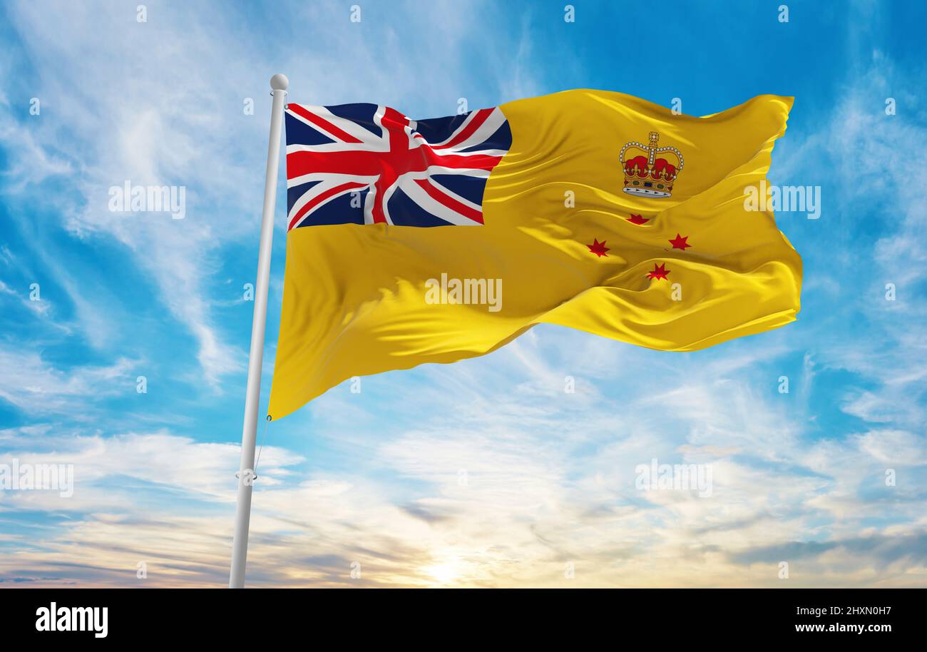 flag of Governor of Victoria , Australia at cloudy sky background on ...