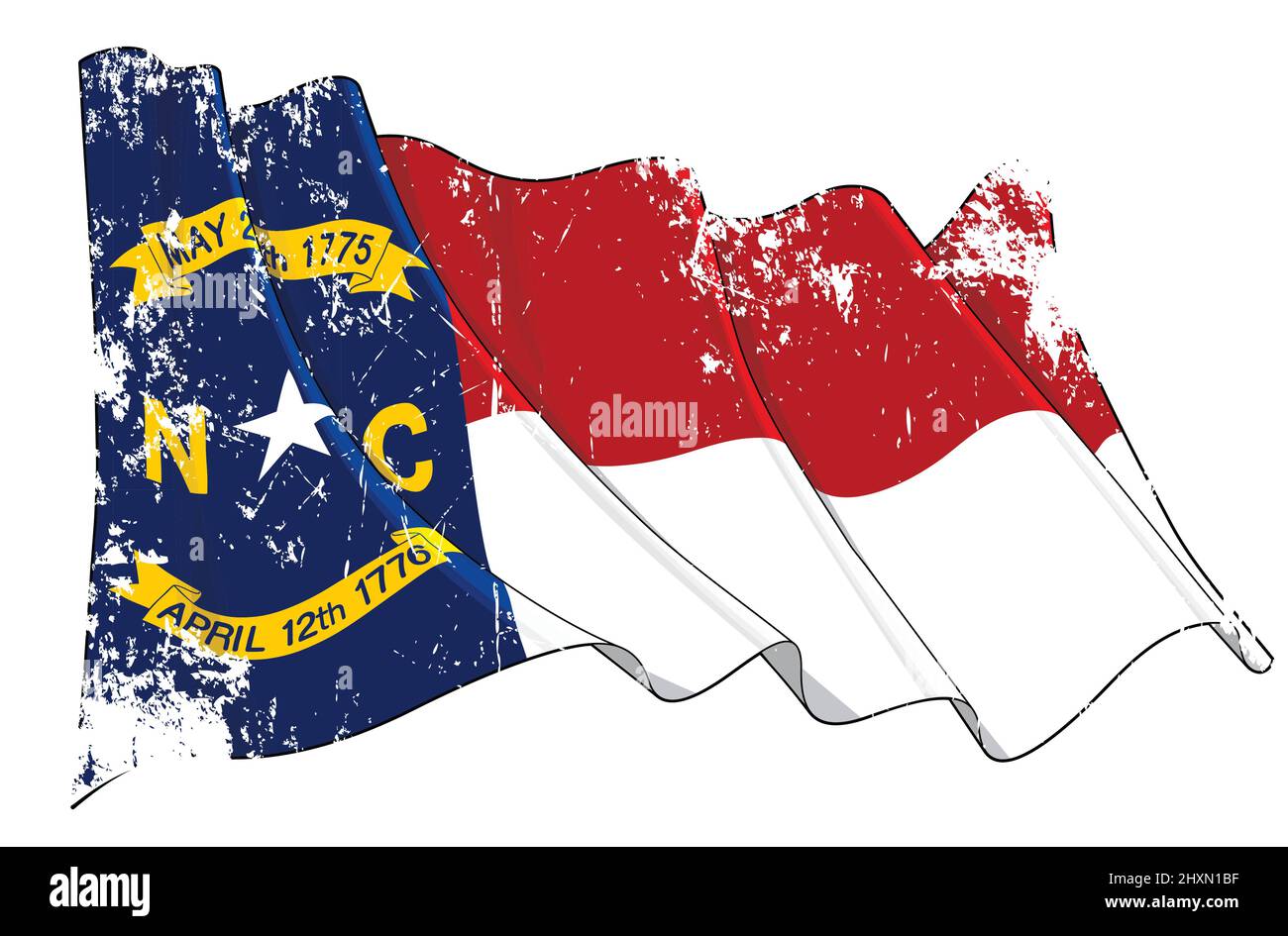 Vector Textured Grunge illustration of a Waving Flag of the State of ...