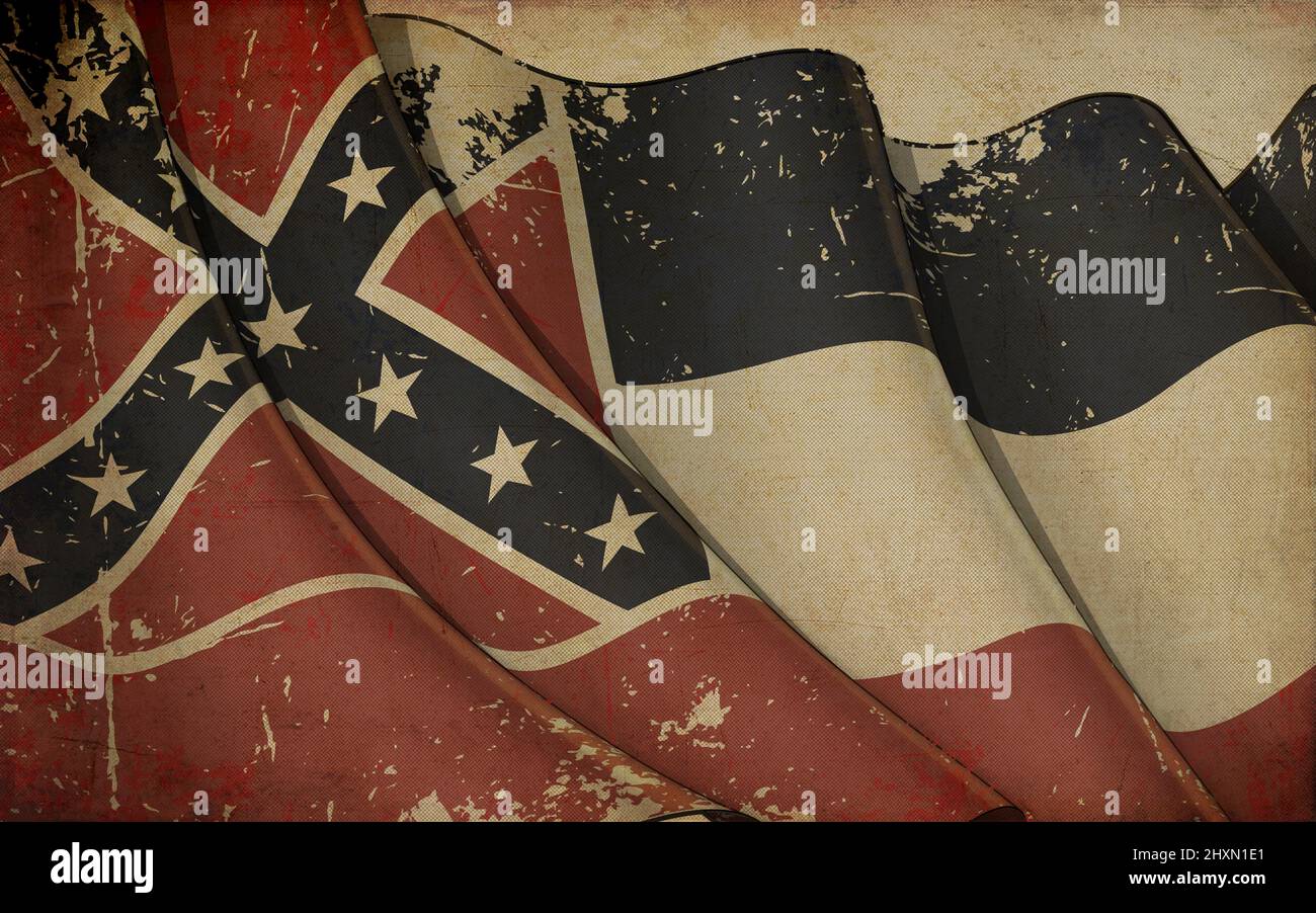 Background illustration of an old paper with a print of a waving Flag ...