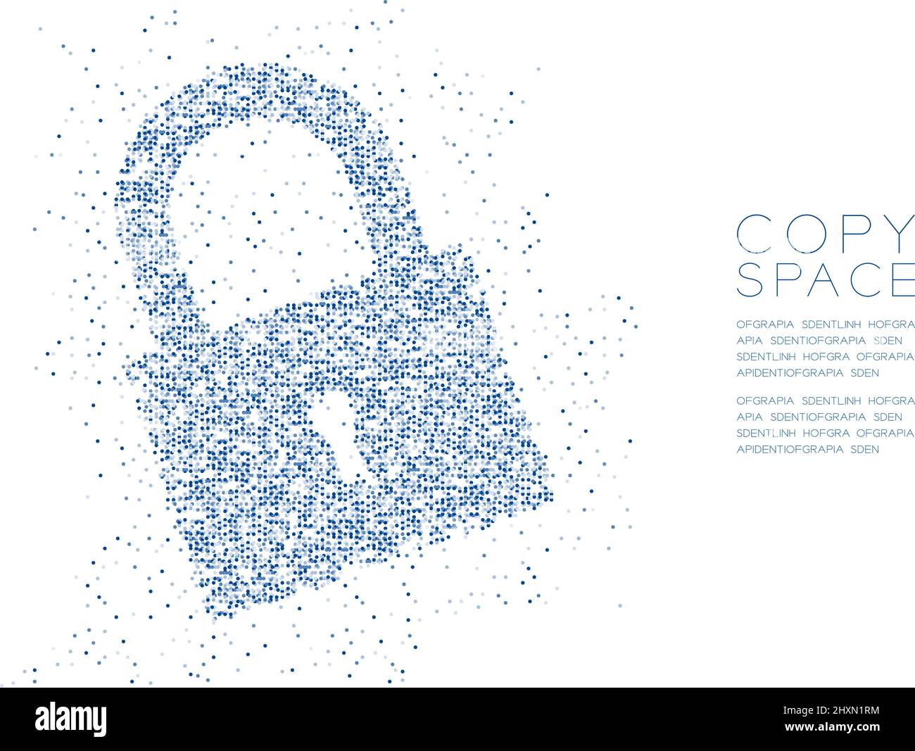 Abstract Geometric Circle dot molecule particle pattern Lock shape, VR ...