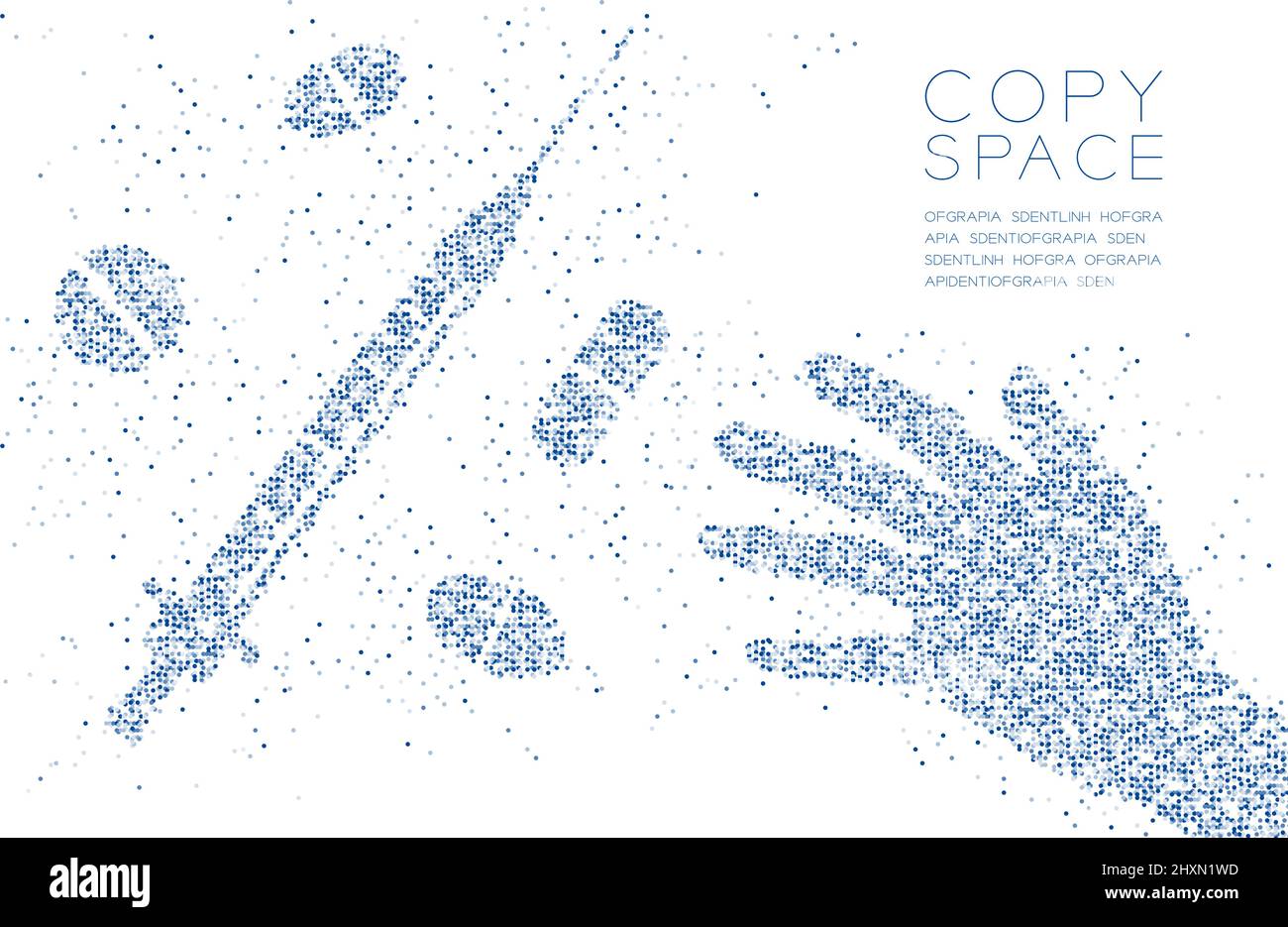 Abstract Geometric Circle dot molecule particle pattern Syringe and ...