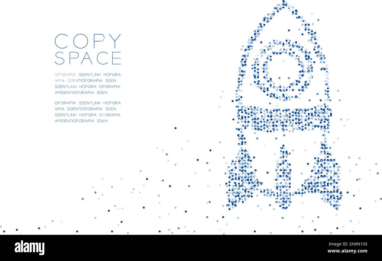 Abstract Geometric Circle dot molecule particle pattern Cartoon Rocket ...