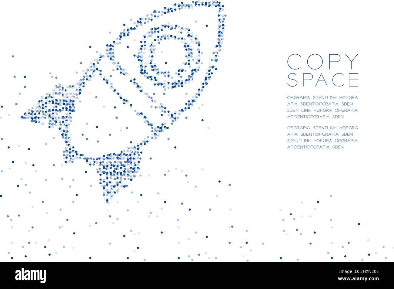Abstract Geometric Circle dot molecule particle pattern Cartoon Rocket ...