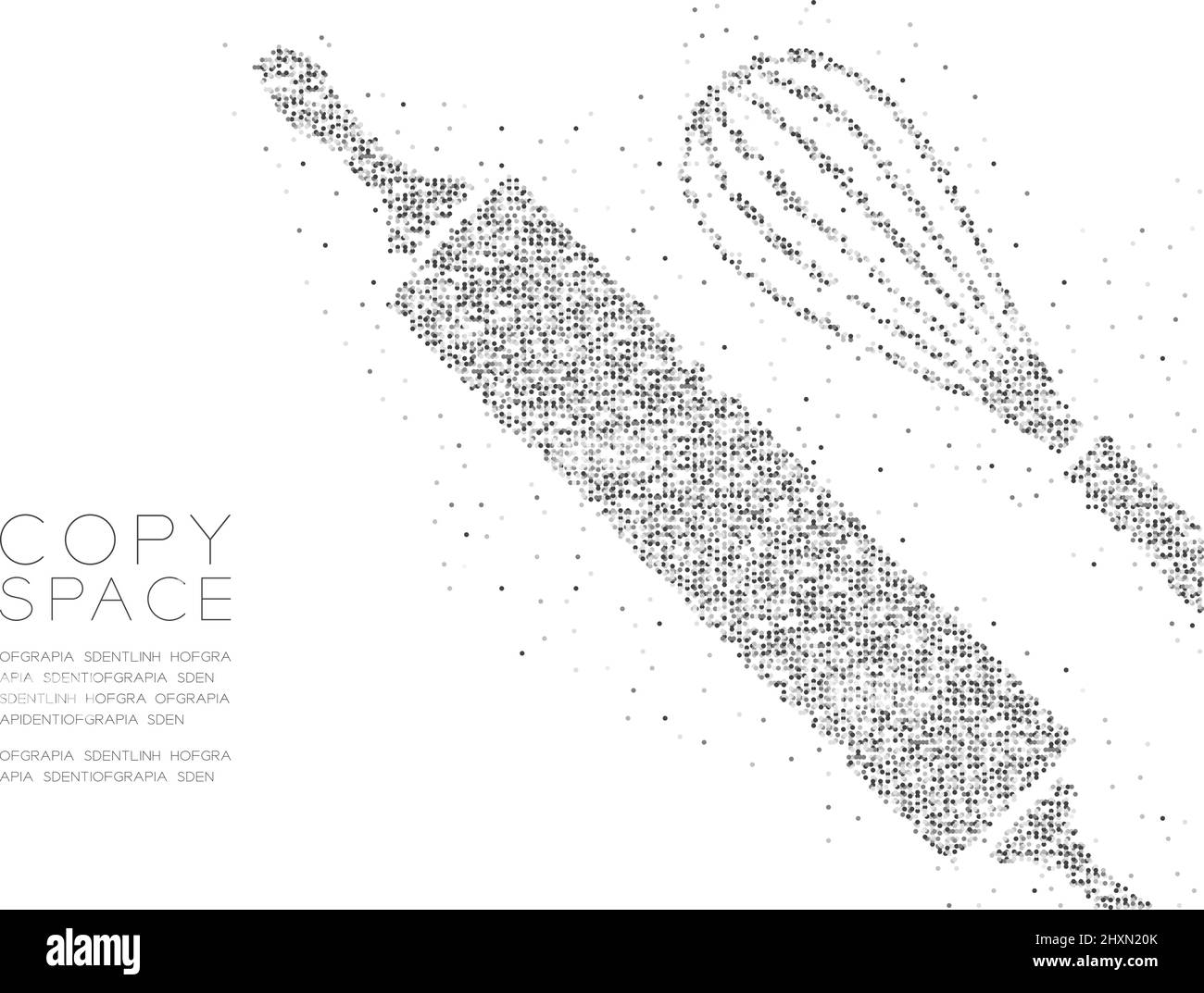 Abstract Geometric Circle dot molecule particle pattern Rolling Pin and ...