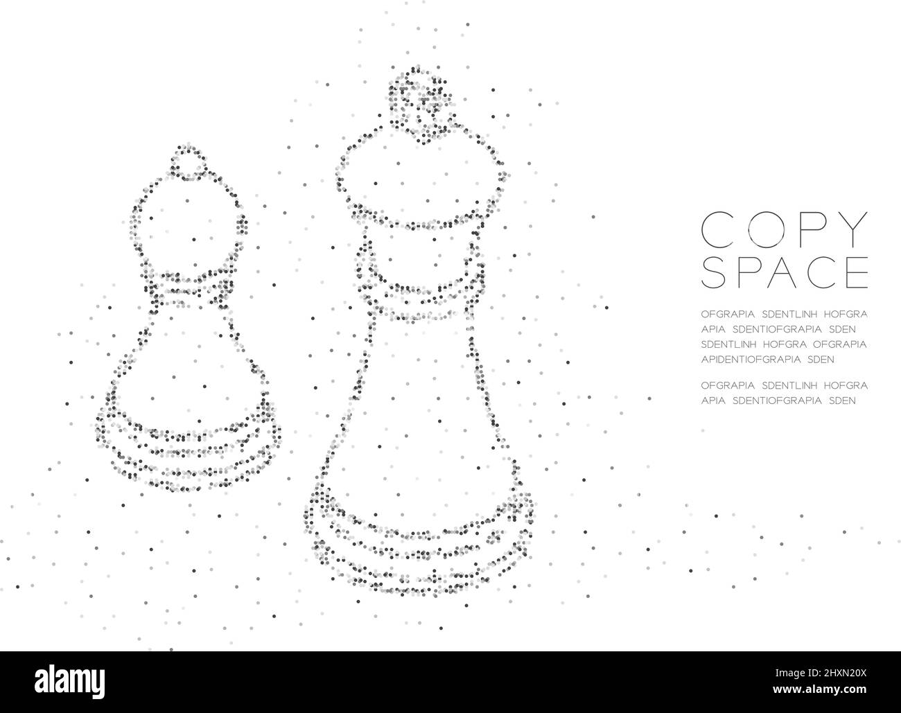 Abstract Geometric Circle dot molecule particle pattern Chess Queen and ...