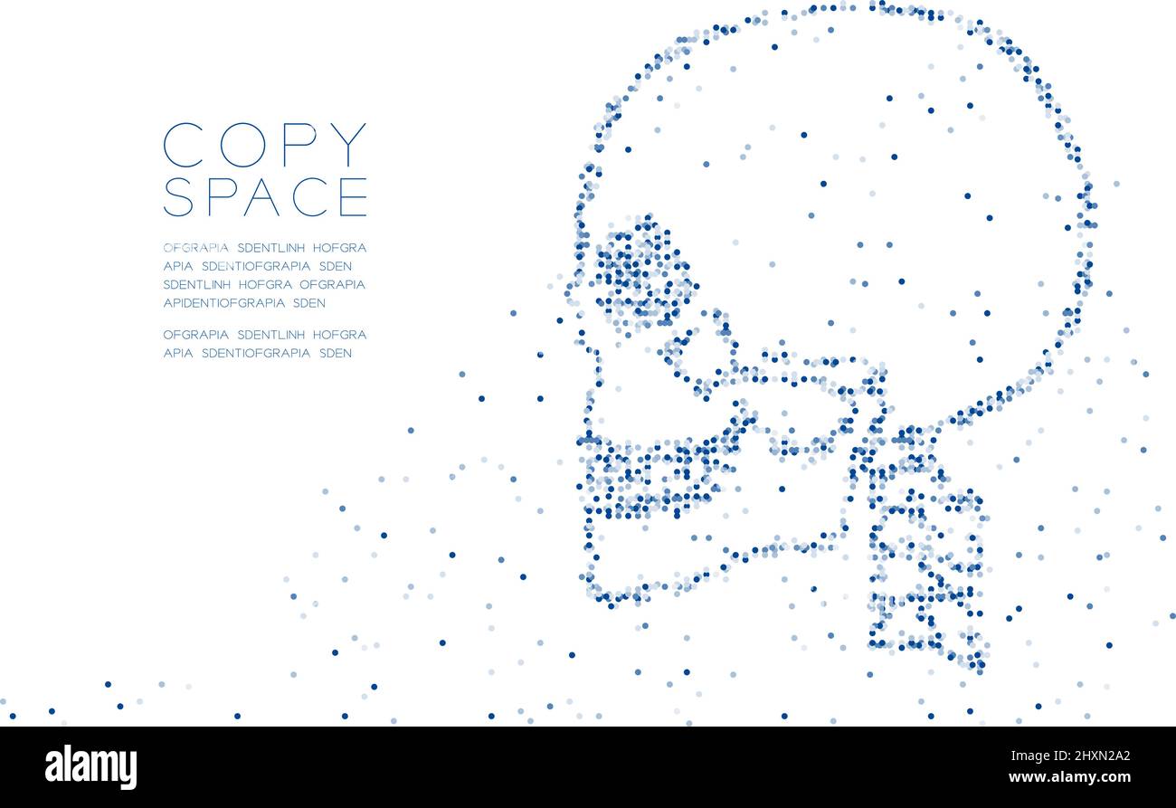 Abstract Geometric Circle dot molecule particle pattern Skull side view ...