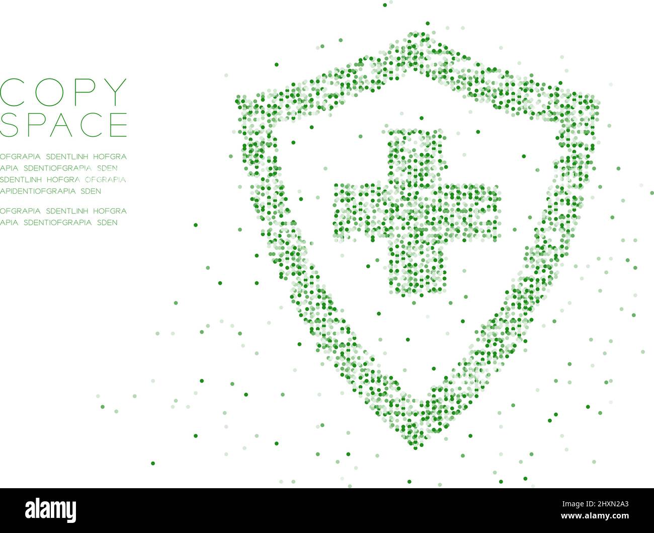 Abstract Geometric Circle dot molecule particle Medical shield with ...