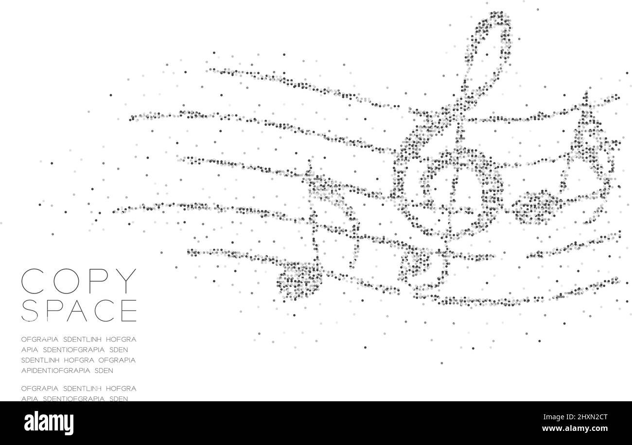 Abstract Geometric Circle dot pixel pattern Music note with line staff ...