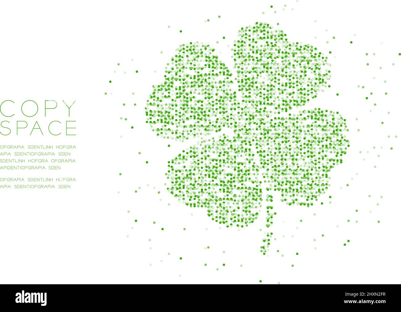 Abstract Geometric Circle dot molecule particle pattern Clover 4 leaf ...