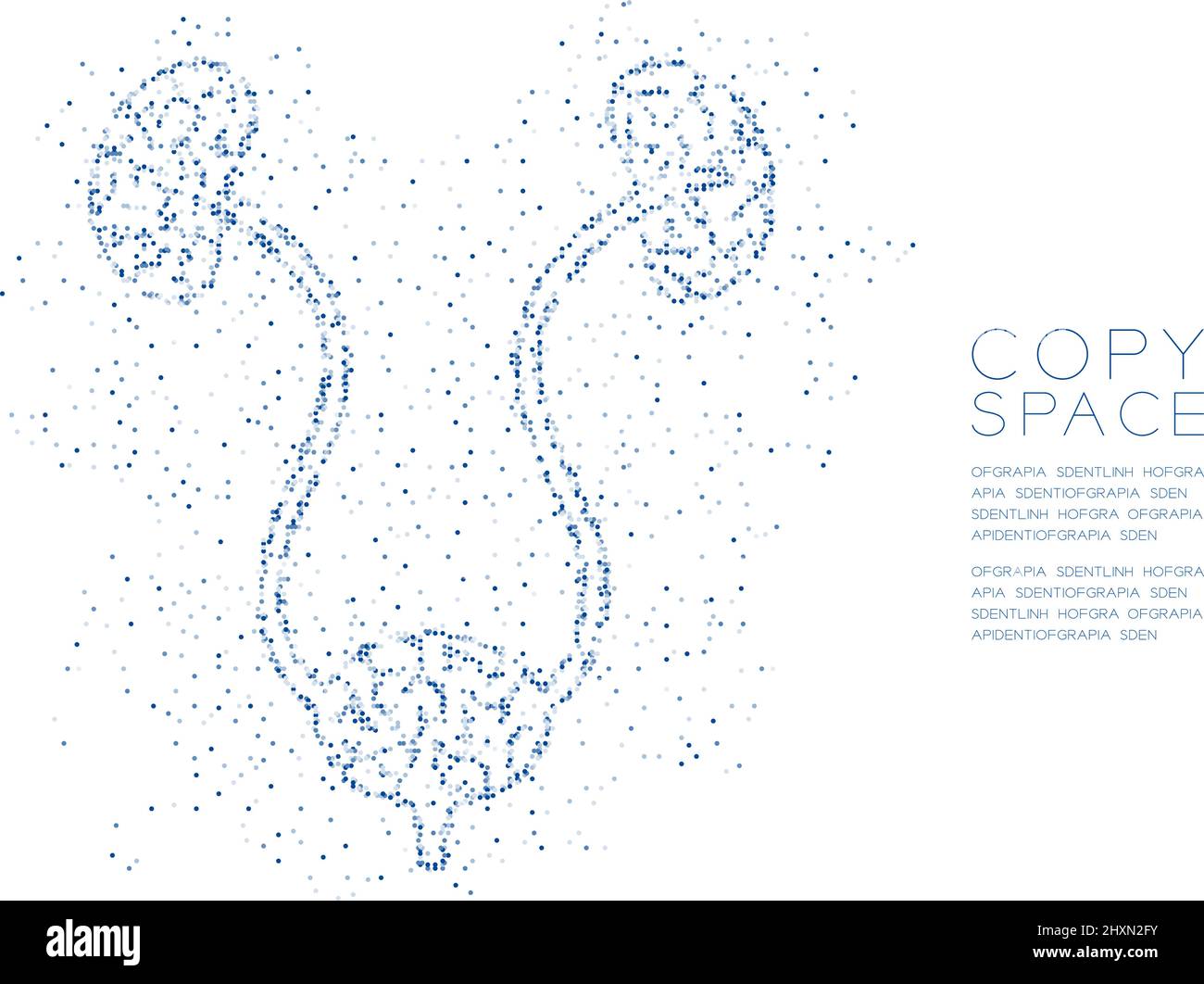 kidney and bladder shape Abstract Geometric Circle dot pixel pattern ...