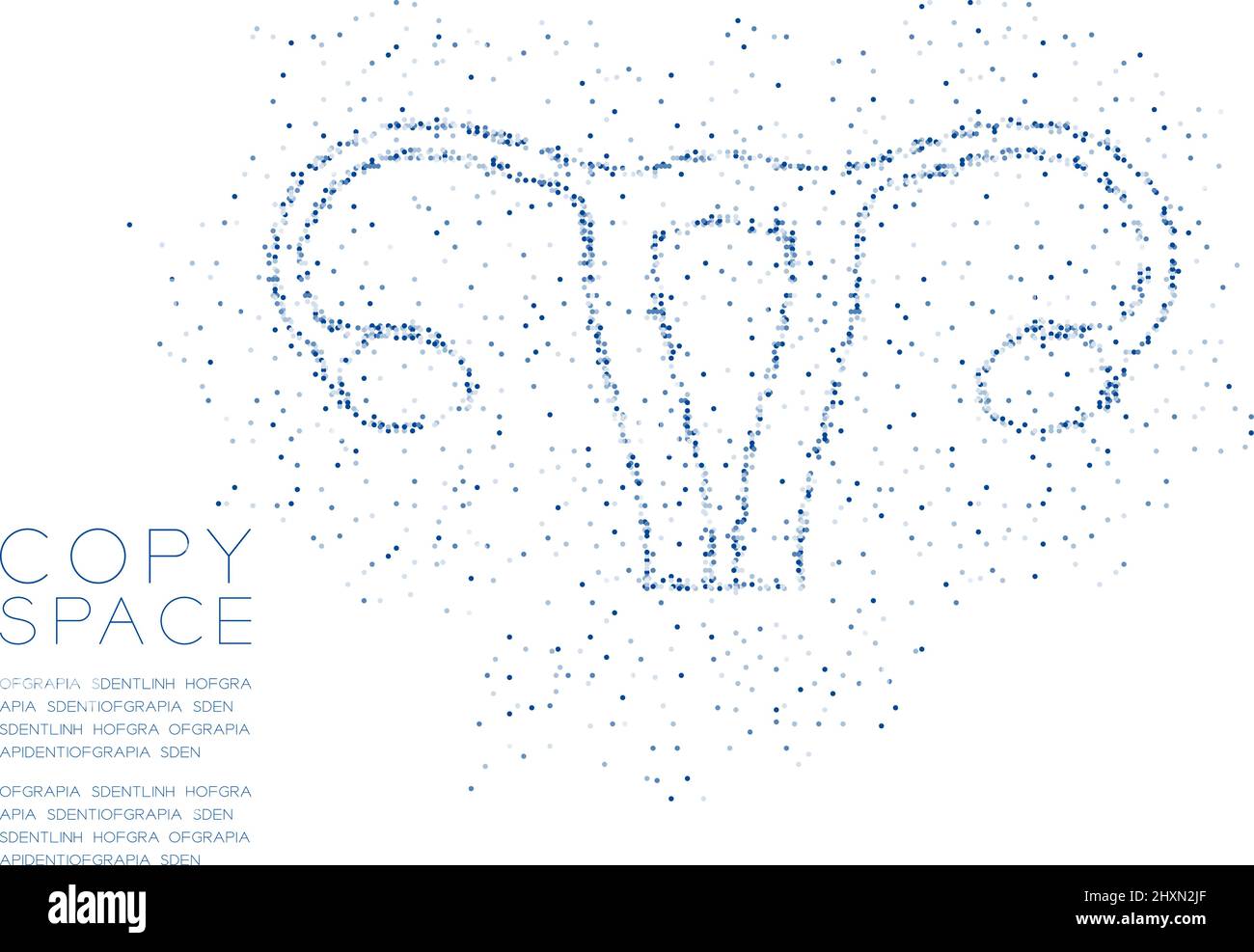 Ovary and uterus shape Abstract Geometric Circle dot pixel pattern ...