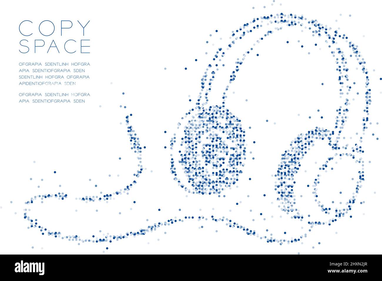 Abstract Geometric Circle dot pixel pattern Headphone shape, music ...