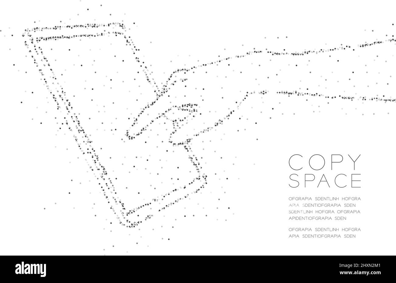 Abstract Geometric Circle dot molecule particle Hand touch screen ...