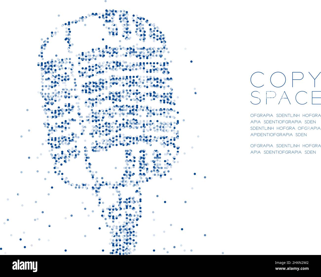 Abstract Geometric Circle dot pixel pattern Vintage microphone shape ...