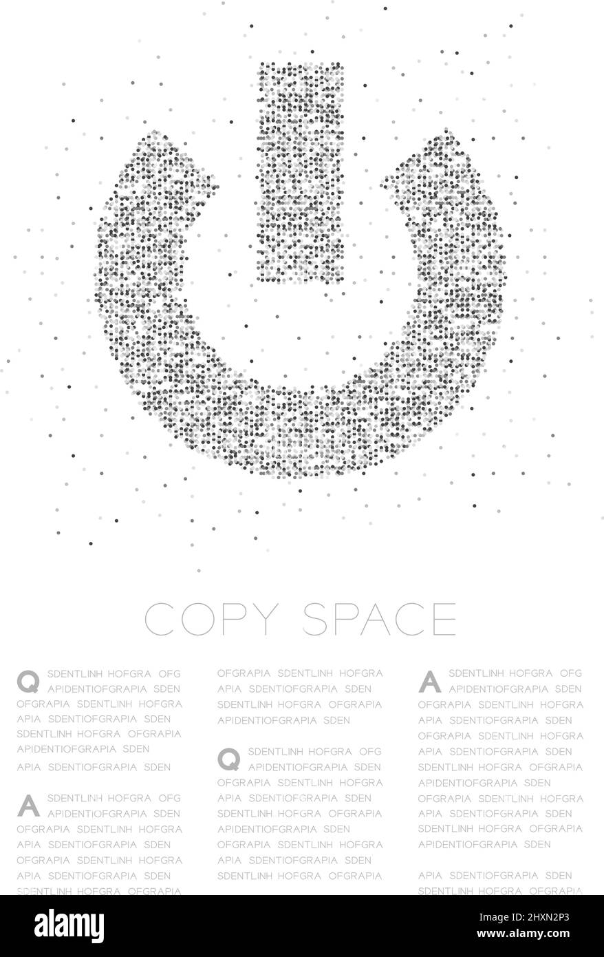 Abstract Geometric Circle dot pixel pattern Power sign icon, Technology ...