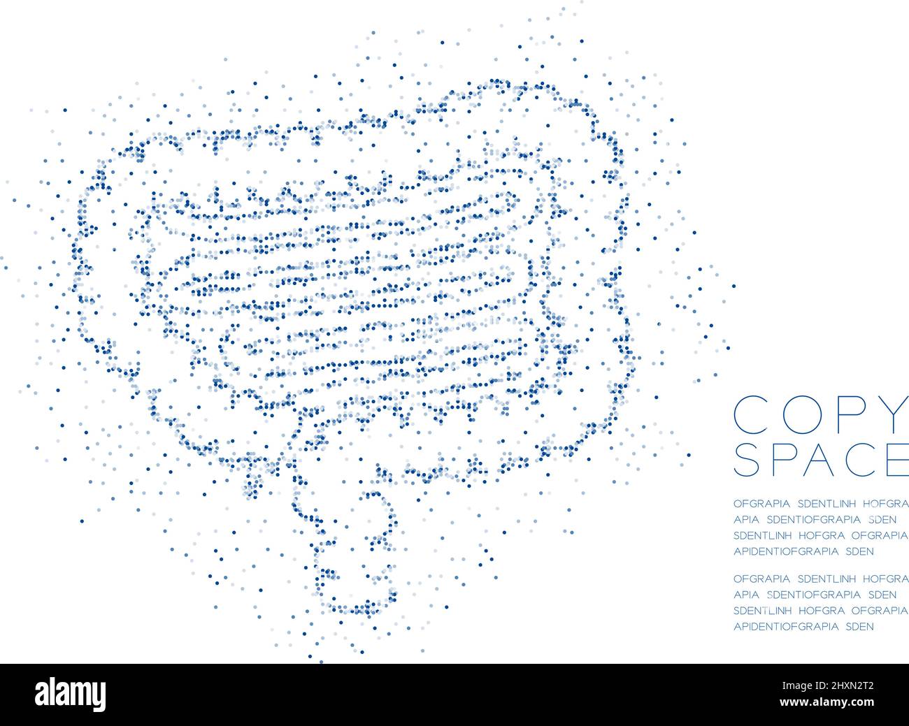 Intestine shape Abstract Geometric Circle dot pixel pattern, Medical ...