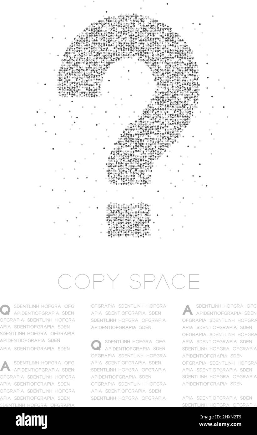 Abstract Geometric Circle dot pixel pattern Question mark sign icon ...