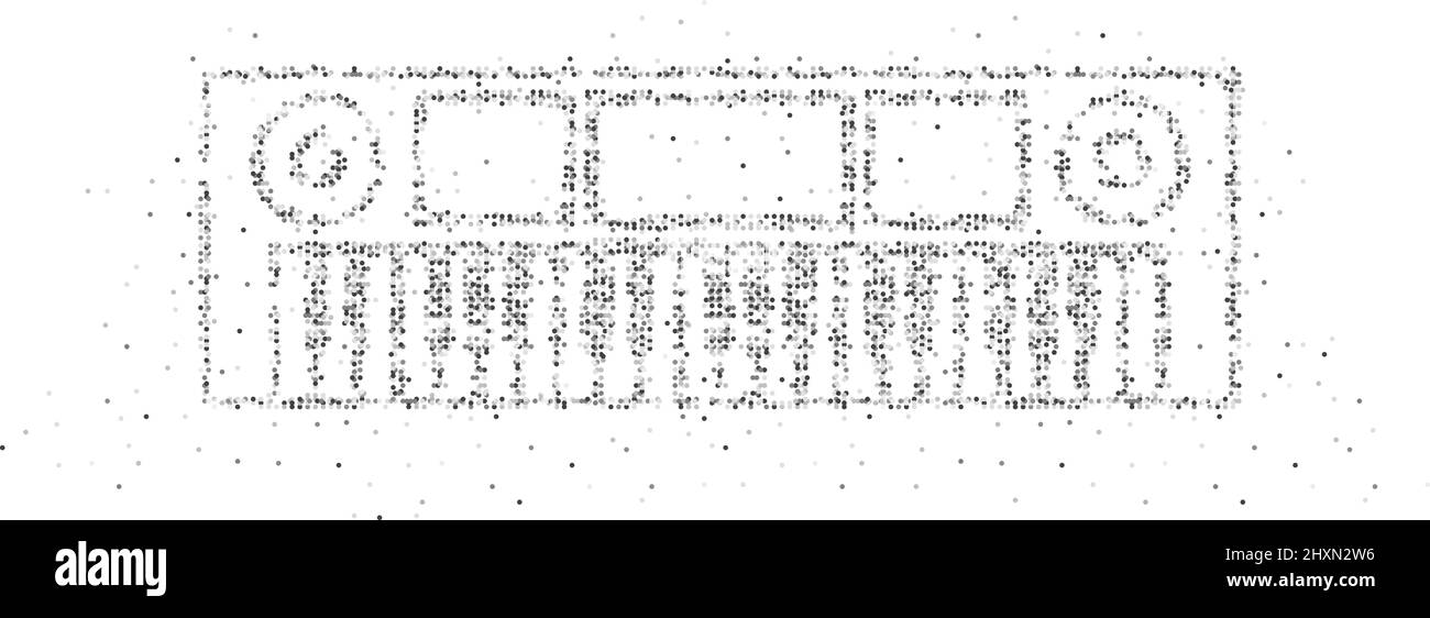 Abstract Geometric Circle dot pixel pattern Keyboard shape, music ...