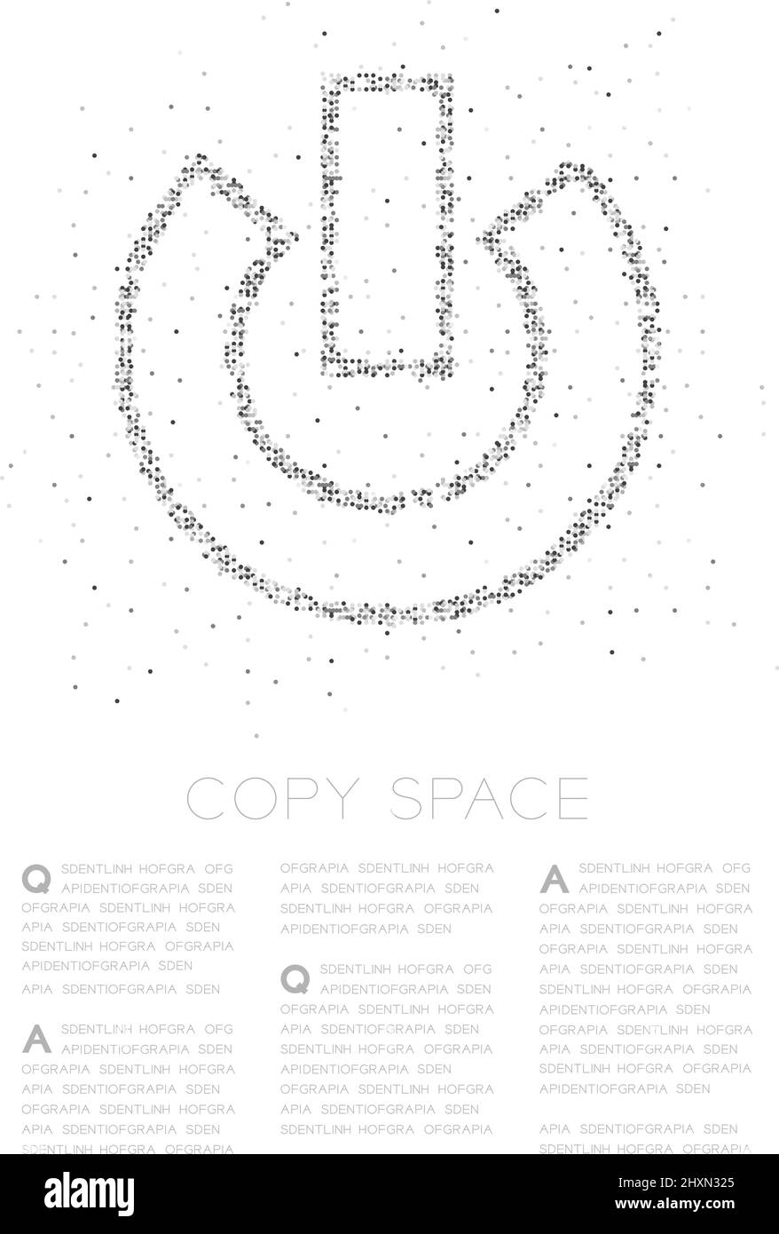 Abstract Geometric Circle dot pixel pattern Power sign icon, Technology ...